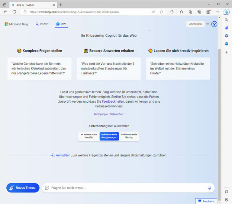 Microsoft BING - die neuen KI-Möglichkeiten kennenlernen - Anuschka Schwed