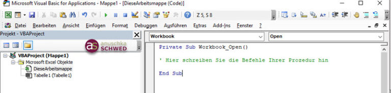 Excel-Tipp - Makro automatisch beim Öffnen einer Datei ausführen - Anuschka Schwed
