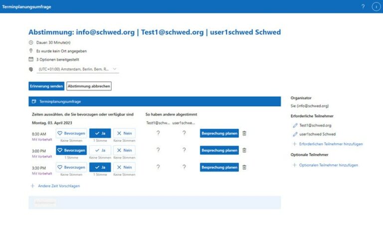 Outlook 365 Neue Funktion zur Terminfindung: Terminplanungsumfrage ...